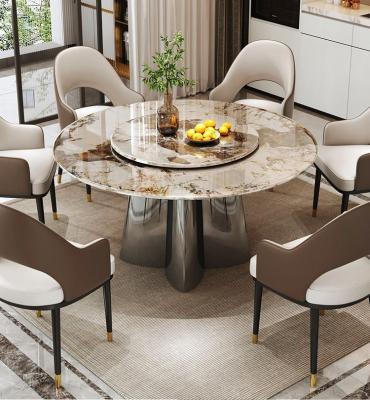 Cina 1.3 / 1.5 M Arredamento ristorante Tavolo da pranzo in marmo in acciaio inossidabile in vendita