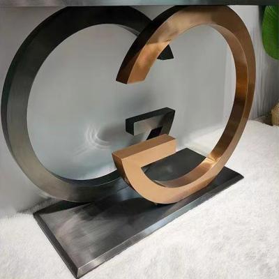 China Cuadro de acero brillante Consola de entrada Mesa rectangular Alturas 78cm en venta
