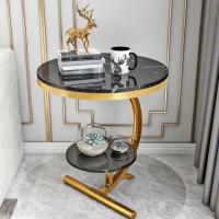 China Light Luxury White Sofa Side Table With Marble Table Top SEDIA for sale