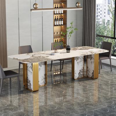 Cina Sala banchetti Arredamento della sala da pranzo Set da tavolo da pranzo marmo quadrato in vendita
