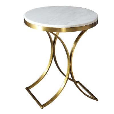 China SEDIA Metal Sofa End Table With Marble Top Smooth Surface for sale