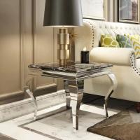 China Stainless Steel Square Sofa Side Table For Elegant Home Design for sale