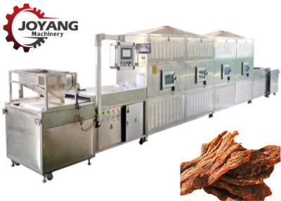 China Petiscos da carne da carne de vaca seca da máquina de secagem da micro-ondas do controle do PLC do túnel à venda