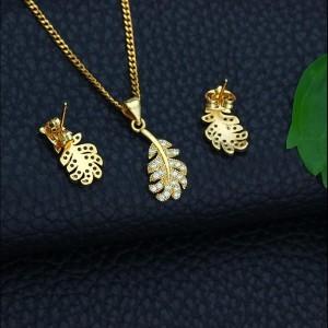 China ANTIQUE BRONZE BRASS LOVELY MINI FEATHER CHARM PENDANT WITH EARRING for sale