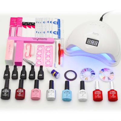 China 36W 48W led lamp timer nail dryer 6 colors uv gel polish nail art kit set uv gel polish manicure tools set sticker remov for sale