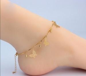 China JEWELRY FACTORY MANUFACTURE FOOT JEWELRY GOLD PLATED ANKLET FOR GIRLS for sale