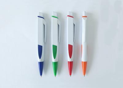 China White Plastic Ball Point Pen with Rubber and logo for Promotion (P3025) for sale
