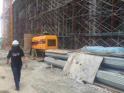 중국 정지 디젤 콘크리트 트레일러 펌프 18MPa 최대 이론 압력 판매용