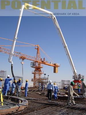 China 380V / 50Hz Boom de colocação de concreto 3 secções Tipo dobrável para colocação de concreto à venda