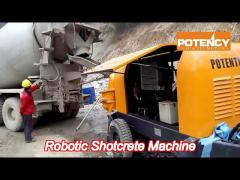 Reissnelheid 2,2 / 4,4 km/uur Robotic Shotcrete Machine Elektrische motor Diesel motor