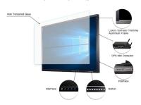 China 55 Inch Smart Touch Screen Interactive Flat Panel with 16:9 Aspect Ratio and 10 Point Touch for sale
