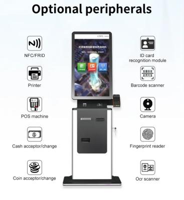 China Touch Screen Hotel Self Check In Kiosk 32 Inch Parking Car Payment Self Service Kiosk for sale