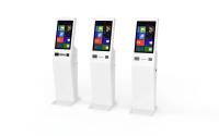 China Self Service POS System with Multiple Payment Options Barcode Scanner and LED Lights Touch Screen Kiosk for sale