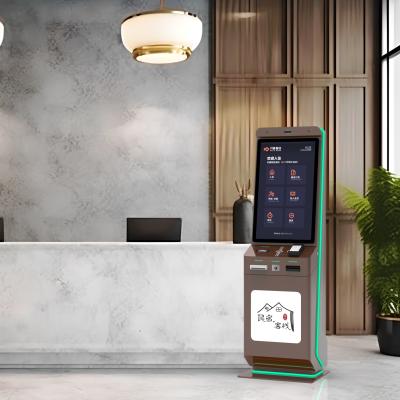 China Capacitive Touch 10 Point Self Service Hotel Check-In Kiosk with 1920x1080 Resolution and Floor Standing Design for sale