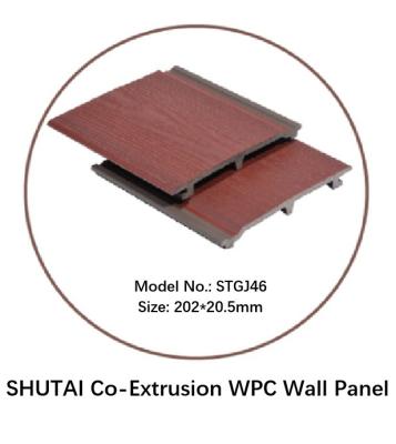 China Low Maintenance Wood Polymer Composite Wall Panel Featuring Grooved Surface Finish Providing and Eco Friendly Wall Cladding for sale
