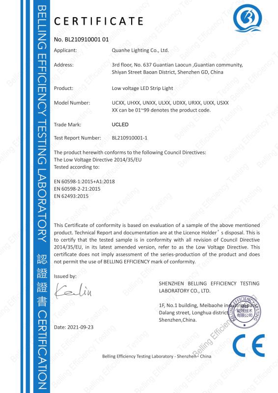 CE LVD - QUAN HE Lighting Co., Ltd.