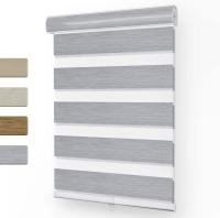 Quality WiFi Motorized Smart Zebra Blinds Semi Blackout Day Night Shades Voice Control for sale