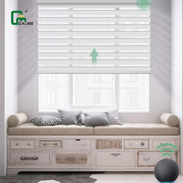 Quality Zigbee 3.0 Mesh Motorized Smart Zebra Roller Blinds Remote Control Home for sale