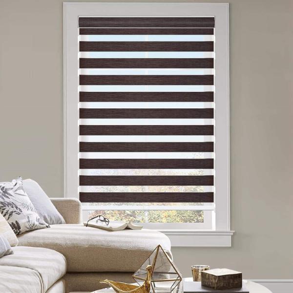 Quality Dual Layer Electric Smart Zebra Blinds With Remote Control Privacy Light for sale