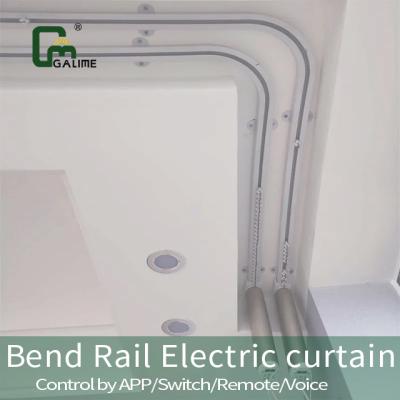 China Customizable Smart Motorized Curtain Track System Curved Drapery Track Corner for sale