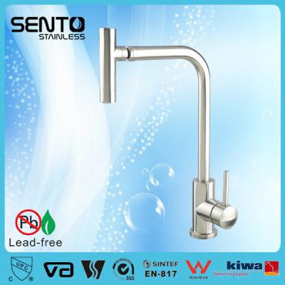 China Mezclador único de la cocina del acero inoxidable del diseño de SENTO con la sola palanca en venta
