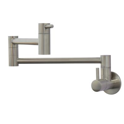 China 304/316 grifo cepillado de acero inoxidable de la cocina de la manija del mezclador dos del eslabón giratorio del doblez del llenador del pote del soporte de la pared en venta
