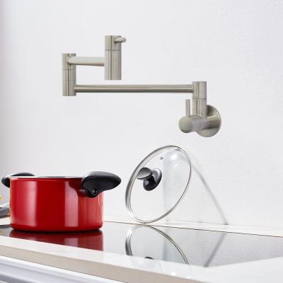 China Acero 304/316 llenador común doble del pote del grifo del golpecito de agua del fregadero de cocina del canalón de la pared del soporte del eslabón giratorio material del plegamiento 360 en venta