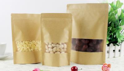 China 9*14+3cm PAPER STAND UP ZIPPER BAG WITH MATT WINDOW for sale