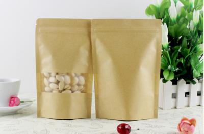 China 16*22+4cm PAPER STAND UP ZIPPER BAG WITH MATT WINDOW for sale