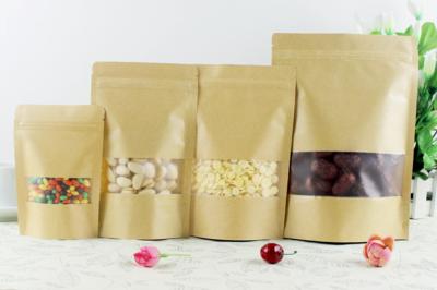 China 9*14+3cm PAPER STAND UP ZIPPER BAG WITH MATT WINDOW for sale