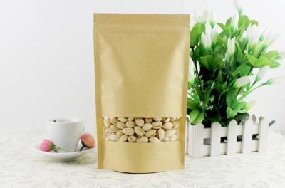 China 12*20+4cm PAPER STAND UP ZIPPER BAG WITH MATT WINDOW for sale