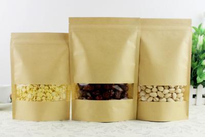 China 14*22+4cm PAPER STAND UP ZIPPER BAG WITH MATT WINDOW for sale