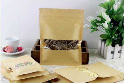 China 18*26cm PAPER ZIPPER BAG WITH RECTANGLE WINDOW for sale