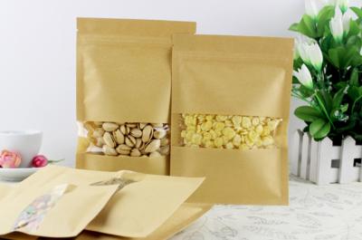 China 18*30cm PAPER ZIPPER BAG WITH RECTANGLE WINDOW for sale