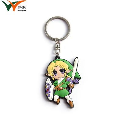 Cina Bello PVC molle Keychain, anello portachiavi della gomma di silicone di stampa di logo in vendita