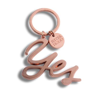 Cina I portachiavi a anello promozionali della lettera dell'oro di Rosa con «Yse» hanno tagliato 42*60mm in vendita