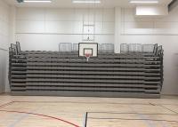 China Wall Attached Unit Platfrom Retractable Bleacher Seating Solution For Indoor Stadium for sale