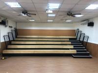 China Multipurpose Hall Movable Timber Retractable Bleacher Seating for sale