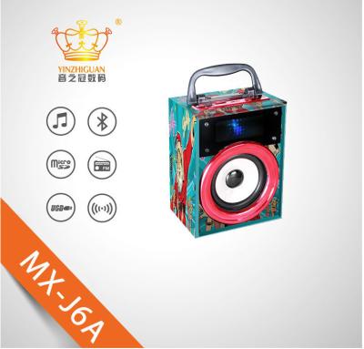 China Wooden mini portable wireless bluetooth speaker with LED lights suitable for  phones and computers for sale
