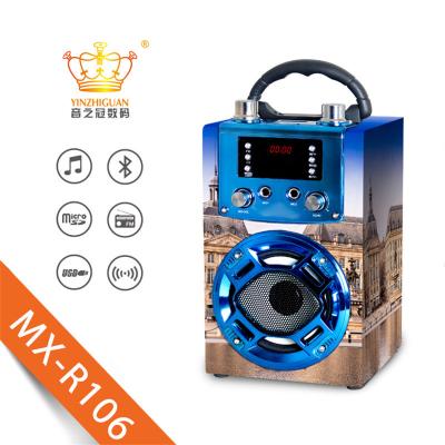 China Subwoofer portable wireless karaoke bluetooth speaker with colorful LED light  for PC phones for sale