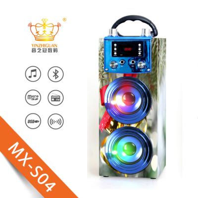 China Portable Karaoke bluetooth speaker super bass for PC iphone  wooden speakers for sale