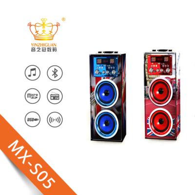 China Portable Karaoke bluetooth speaker LED light super bass for PC iphone  wooden speakers for sale