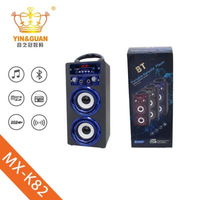 China wooden bluetooth speaker with karaoke microphone portable bluetooth speaker for sale