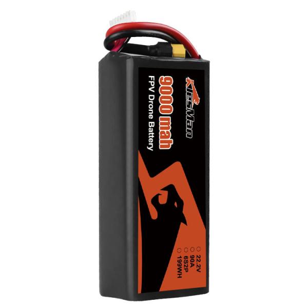 Quality Black 22.2V Lipo Battery for FPV Drone XT60/ XT90-S/ EC5 Connection 6S Style for sale