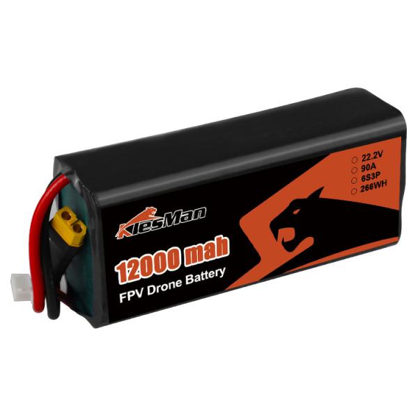 Quality Klesman 6S3P P40A Drone Battery Pack 12000mah INR21700 Cell Molicel Fpv Batteries Low Temperature For RC FPV Drone for sale