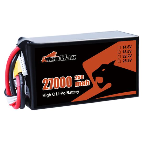 레이싱 FPV 드론 호환 Lipo FPV 드론 배터리 6S 22.2V 27000mAh 25C UAV 배터리 XT60 커넥터
