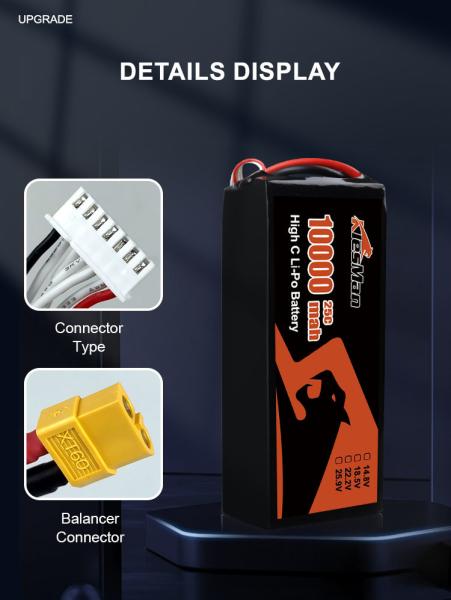 Quality 30.4V 10000mAh 25C 8S1P Drone Lipo Battery for 13-inch FPV Drone OEM and ODM for sale