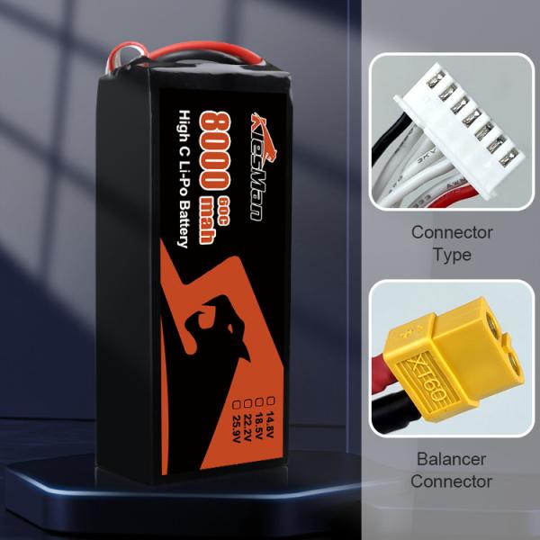 Quality 1120g 25C Discharging Current 8S1P 30.4V 8000mAh Lipo Battery for 13-15 Inch FPV for sale