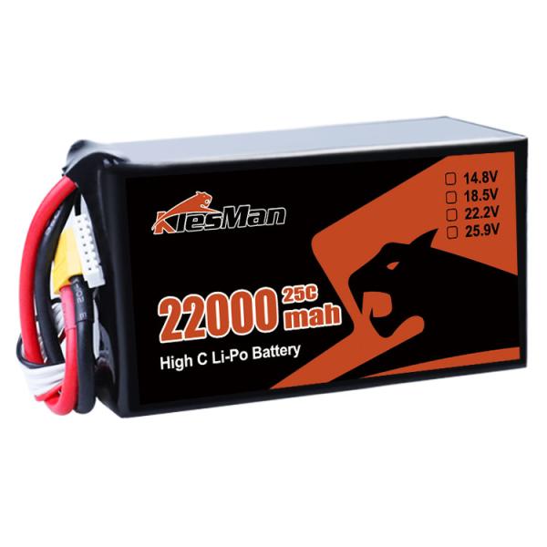 솔리드 스테이트 드론 배터리 22000mAh XT60 FPV 22.2V 6s 22000mAh 리포 배터리