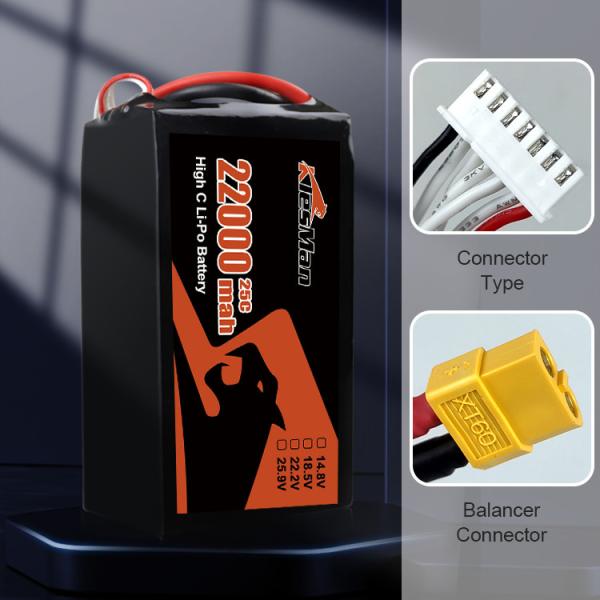 솔리드 스테이트 드론 배터리 22000mAh XT60 FPV 22.2V 6s 22000mAh 리포 배터리